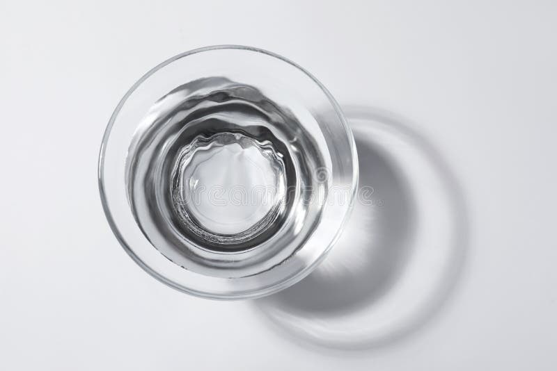 Glass Bowl with Water on White Background, Top View Stock Photo - Image ...