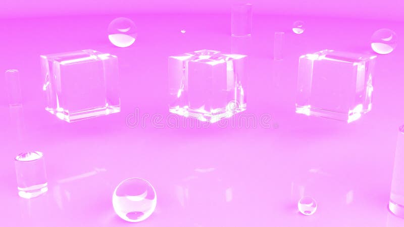 Glass Boxes on Pink Background Intro 3d Stock Illustration ...