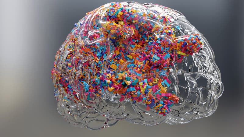 Glass Brain and Math Formulas, Math and Technology Concept Digitally ...
