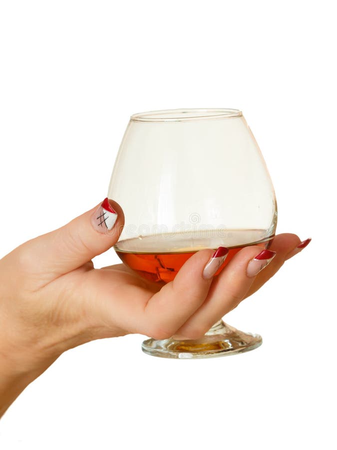 Glass of Brandy in His Hand Stock Image - Image of alcohol, brandy ...