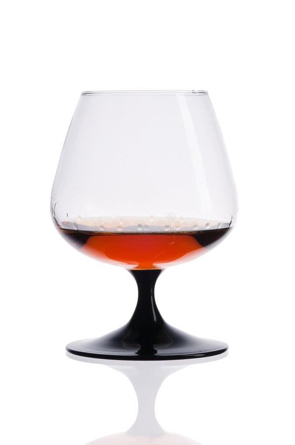 A Glass of Brandy on a Black Background. Top View Stock Photo - Image ...