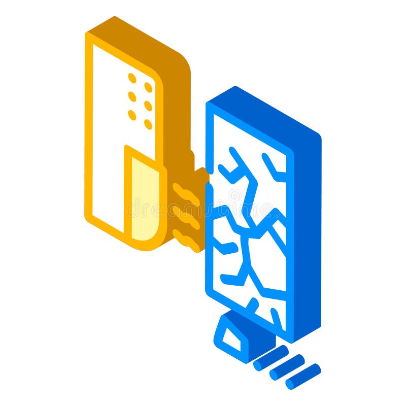 Glass Break Sensor Isometric Icon Vector Illustration Stock Vector Illustration Of Sound