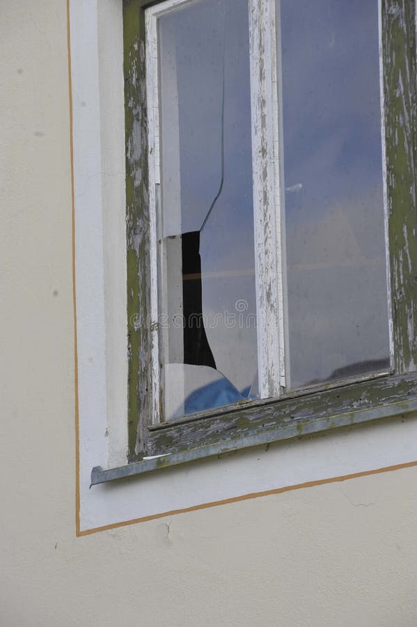 Glass Breakage of a Glass Pane Stock Image - Image of glazier ...