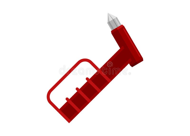 Glass Breaker Hammer. Simple Flat Illustration. Stock Vector ...