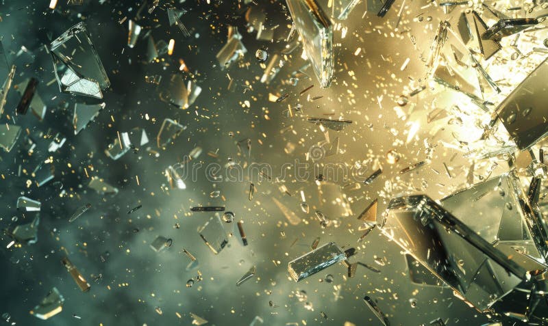 Glass Breaking in High Speed, Broken Glass Closeup Stock Image - Image ...