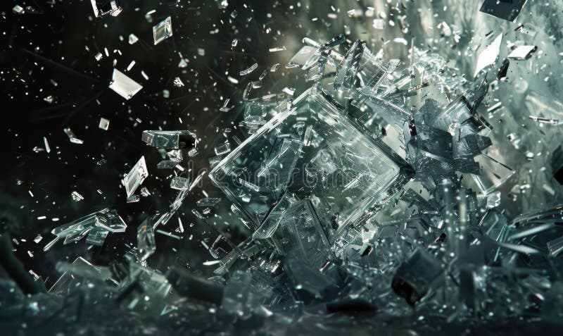 Glass Breaking in High Speed, Broken Glass Closeup Stock Image - Image ...