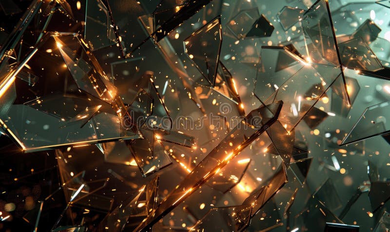 Glass Breaking in High Speed, Broken Glass Closeup Stock Photo - Image ...