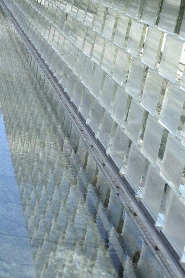 Glass brick wall stock image. Image of water, square - 254983979