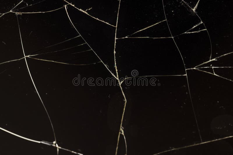 Glass Broken into a Large Number of Pieces and Cracks Stock Image ...