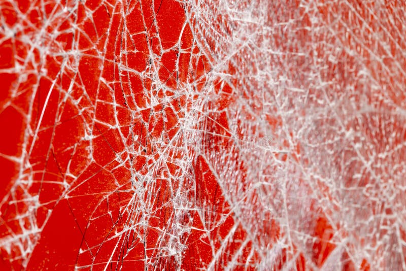 Glass Broken into a Large Number of Pieces and Cracks Stock Image ...
