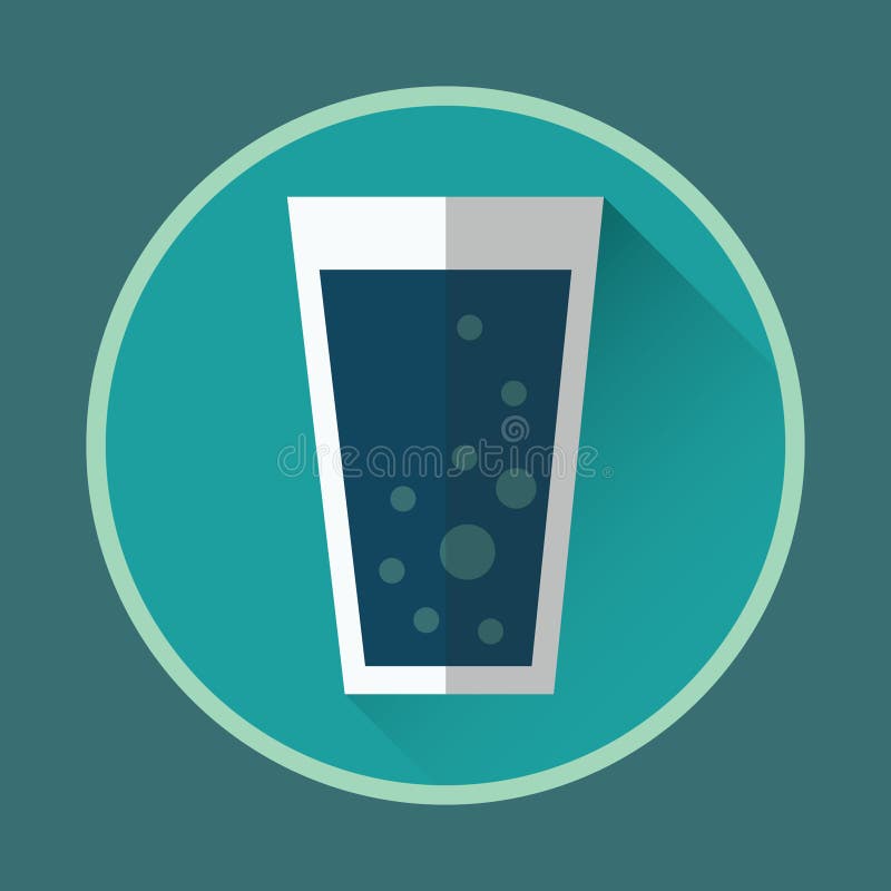 Glass of Bubbly Water. Vector Illustration Decorative Design Stock ...