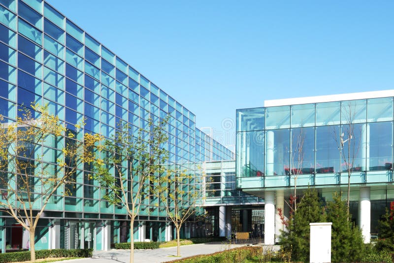 LEED Modern Office Building Stock Photo - Image of reflection ...