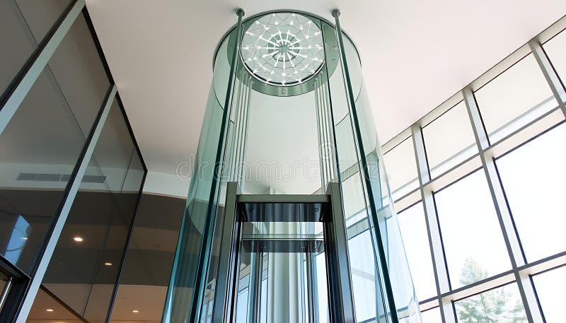 Glass Building Elevator Shaft, Modern Architecture and Transparent Lift ...