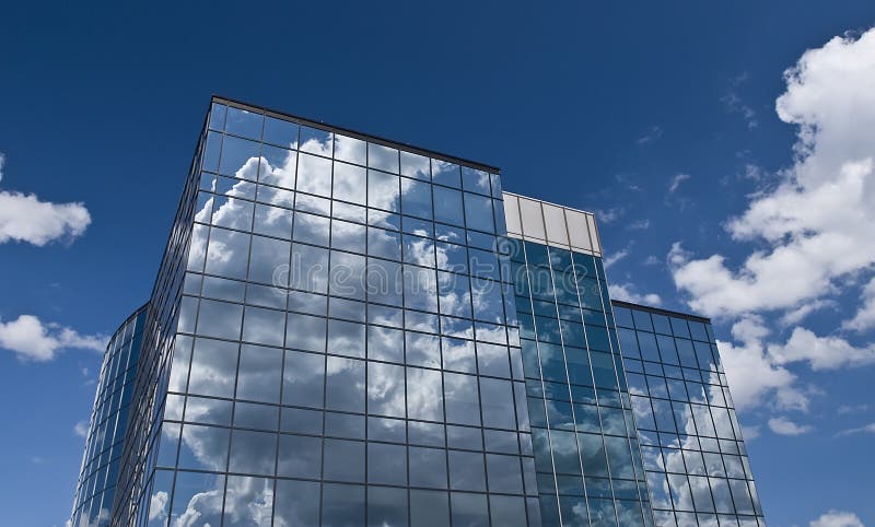 Glass Building Reflecting Sky Stock Photo - Image of reflection ...