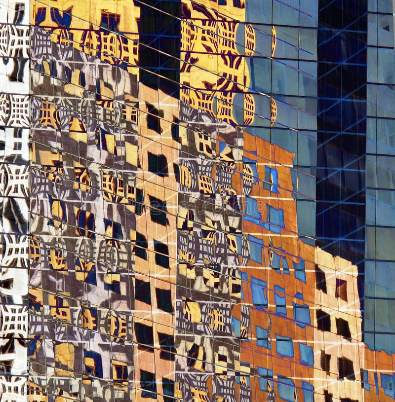 Glass Building Reflections. Stock Image - Image of blocks, skewed: 56179365