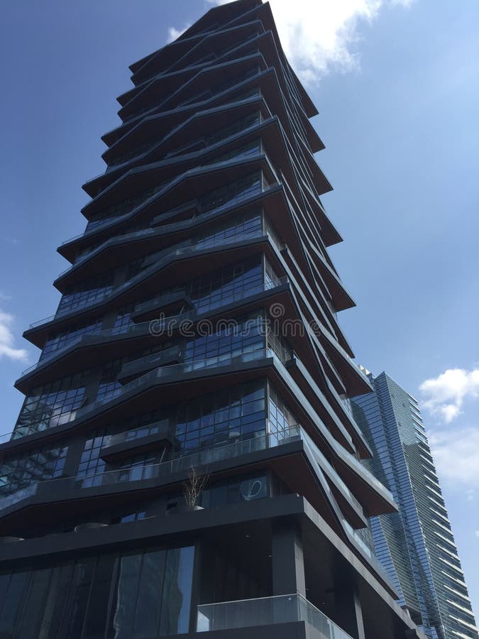 Glass building in towers stock image. Image of beautiful - 158328183