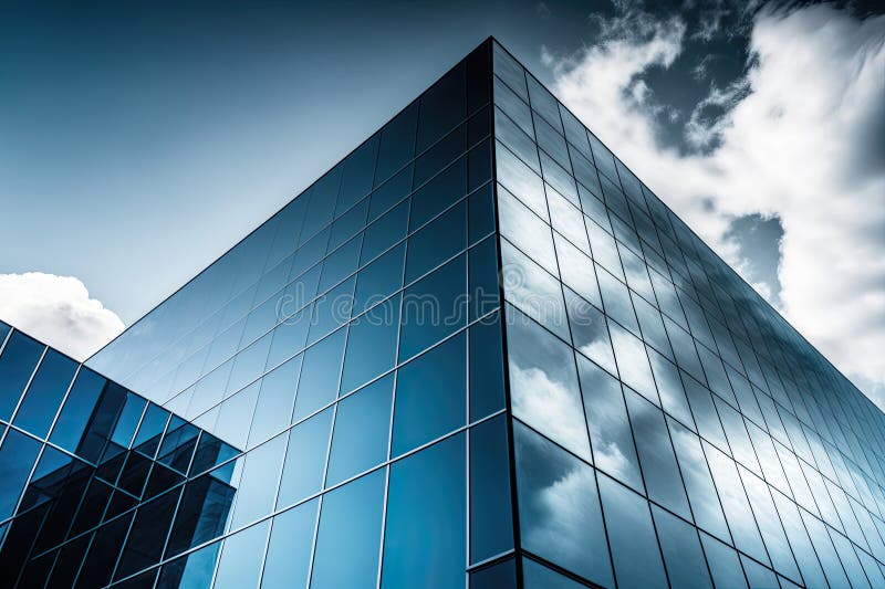 Glass Building with Transparent Facade of the Building. Illustration AI ...