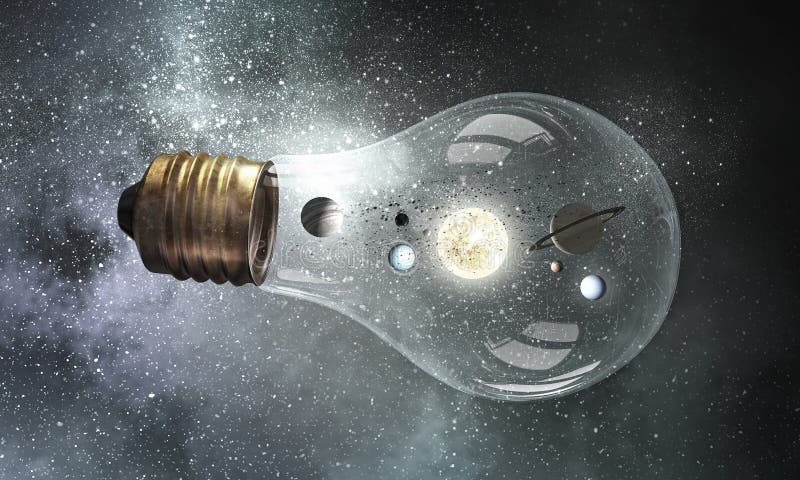 Glass Bulb with Planets Inside Stock Photo - Image of astrology, earth ...