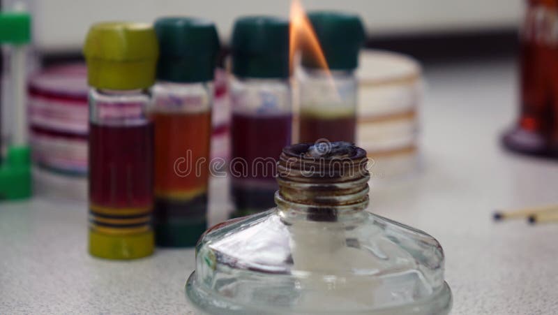 Glass Bulb with a Wick. Chemical Laboratory. Stock Photo - Image of ...