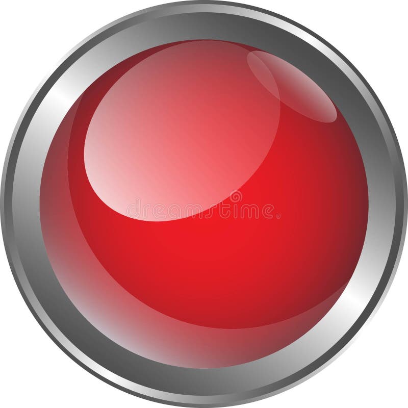 Red Glass Button with a Led and Silver Ring Stock Vector - Illustration ...