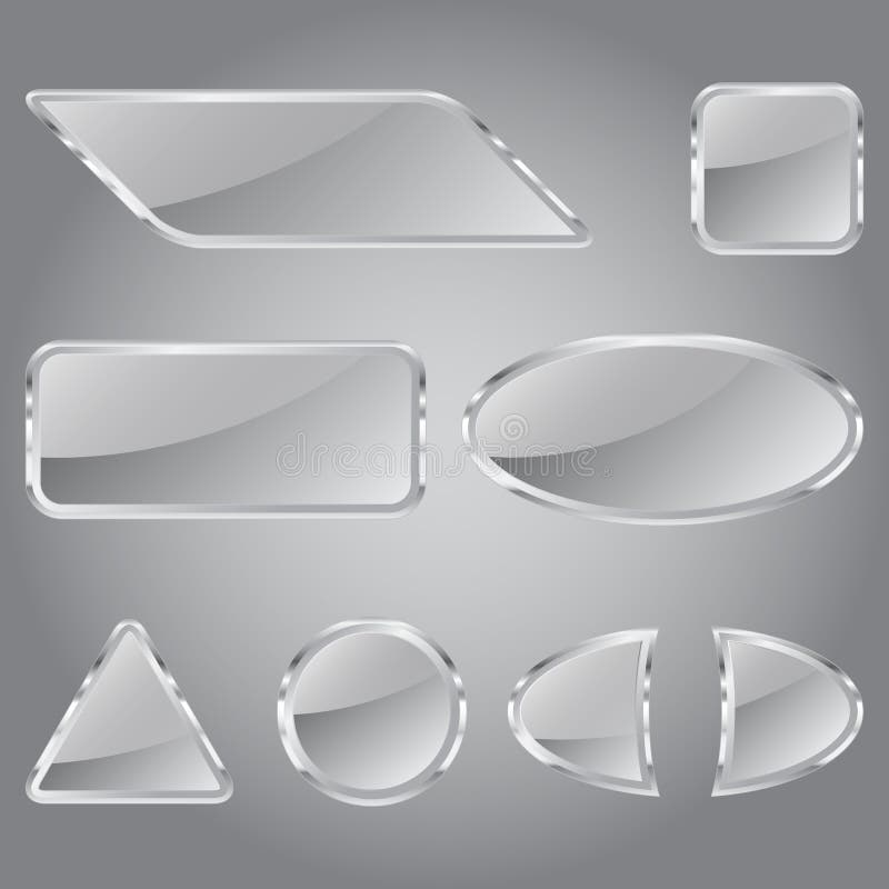 Rectangular Transparent Glass Buttons Stock Vector - Illustration of ...