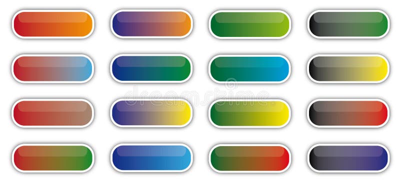 Metallic Oblong Web Buttons Stock Vector - Illustration of reflection ...