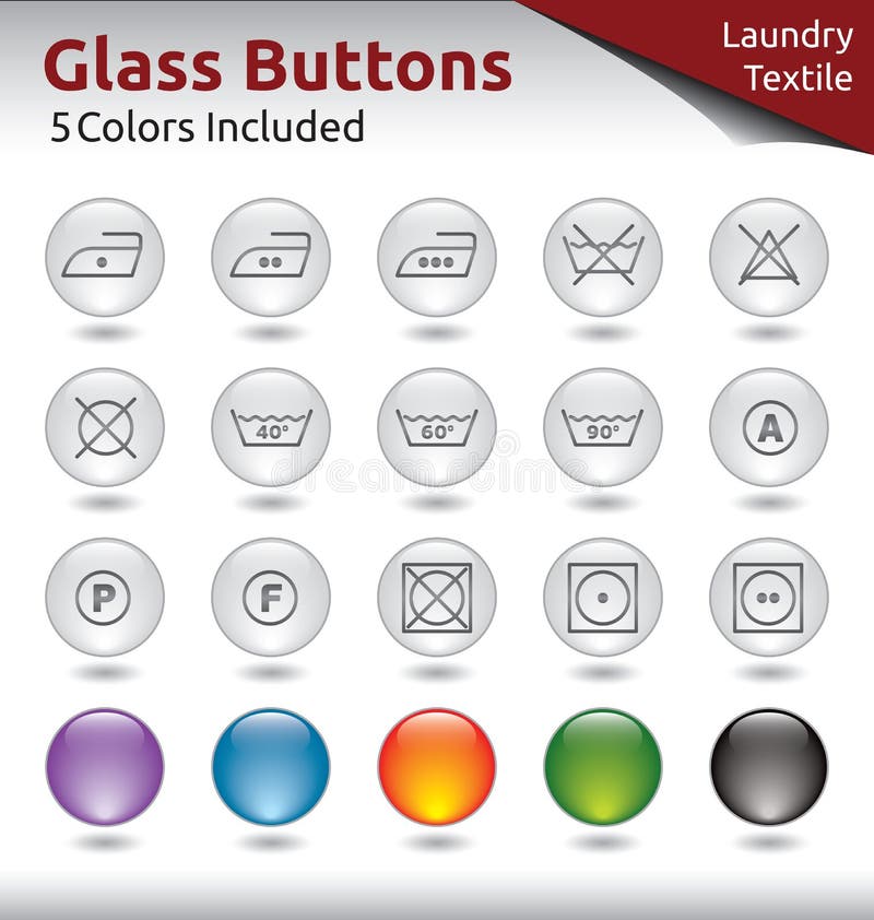 Glass Buttons - Laundry stock vector. Illustration of label - 32455263