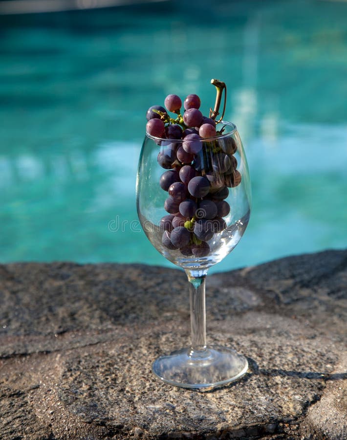 Poolside Cabernet stock image. Image of bunch, relaxing - 32835183