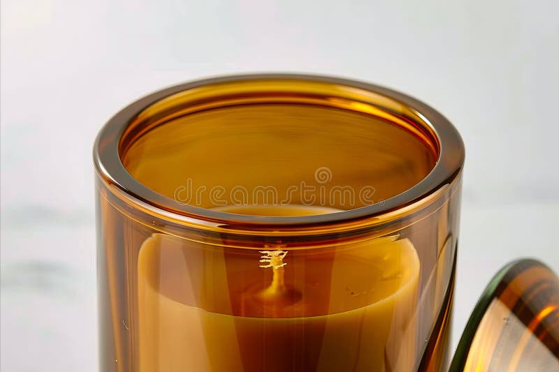A Glass Candle with a Lid and a Small Candle Inside Stock Photo - Image ...