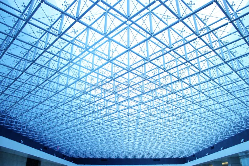 Modern Transparent Glass Ceiling Stock Photo - Image of reflection ...