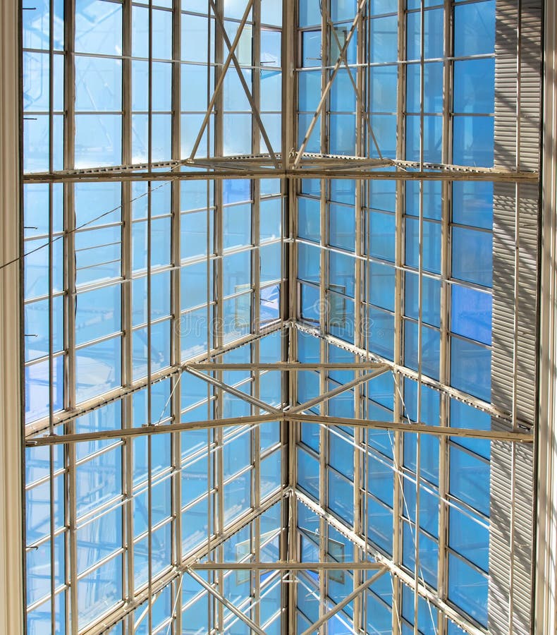 Glass Ceiling in the Building As an Abstract Background. Stock Image ...