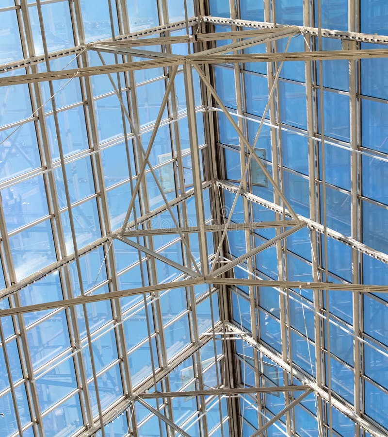 Glass Ceiling in the Building As an Abstract Background. Stock Image ...