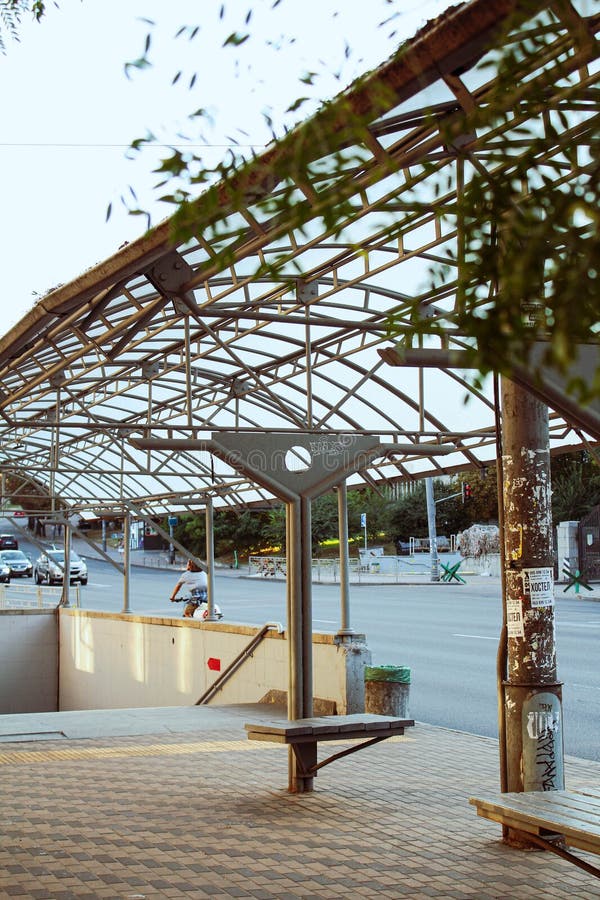 Glass Ceiling Glass Ceiling of Bus Stops in Ukraine Stock Photo - Image ...