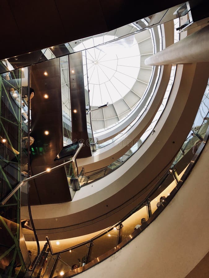 Glass ceiling in the mall editorial stock image. Image of center ...