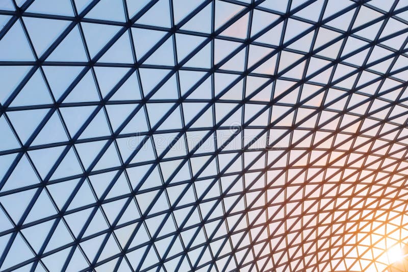 Glass Ceiling in the Mall from the Inside with a Solar Flare, Modern ...