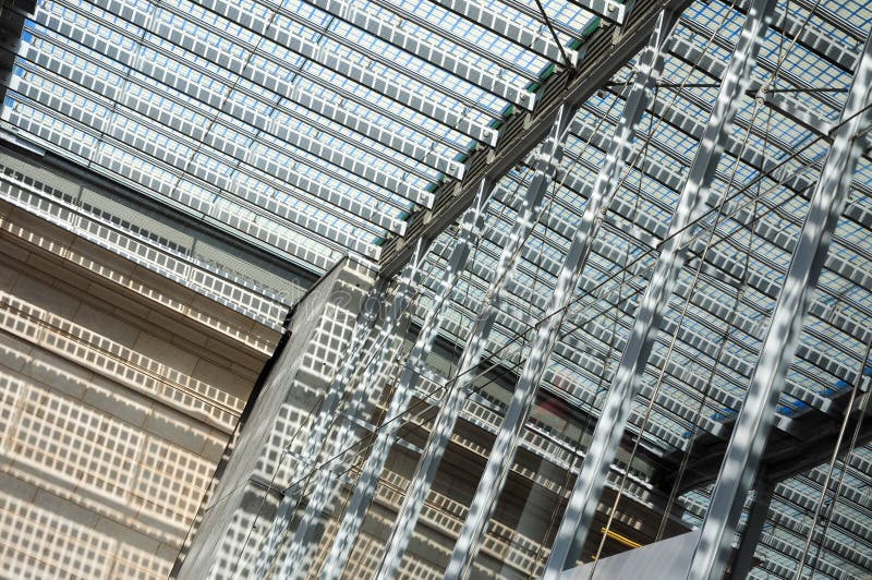 Glass Ceiling Modern Architecture Allowing Natural Light Illumination ...