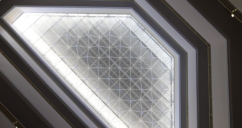 Glass Ceiling with Triangular Window in Hotel 4k Movie Stock Footage ...