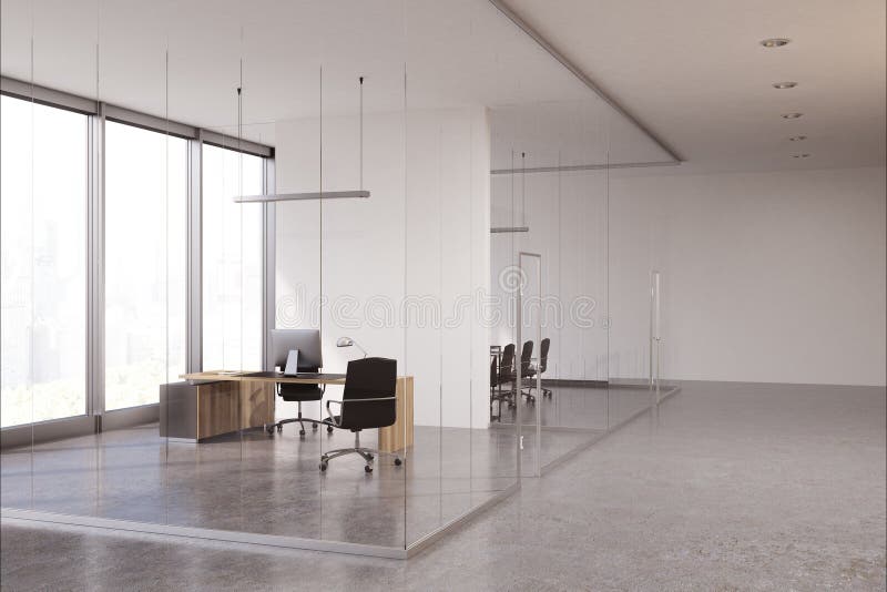 Glass CEO office stock illustration. Illustration of marketing - 91031702