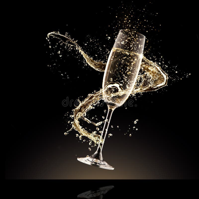 1,872 Glass Champagne Splash Isolated Black Background Stock Photos ...