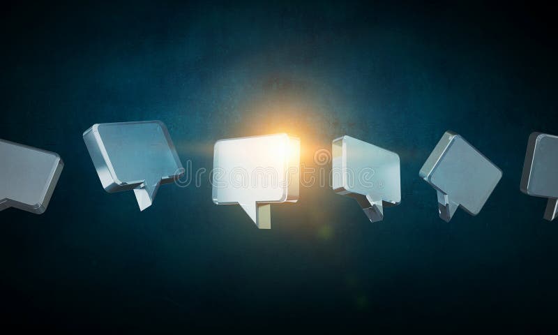 Glass chat icon stock photo. Image of element, business - 119085316