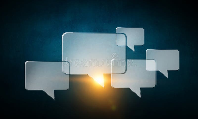 Glass chat icon stock photo. Image of graphic, business - 130423356