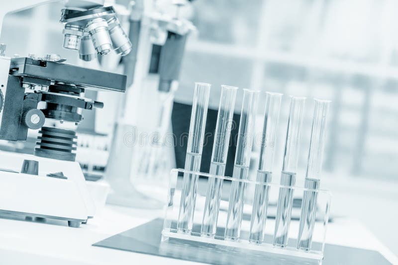 Glass in a Chemical Laboratory Filled with Colored Liquid during Stock ...