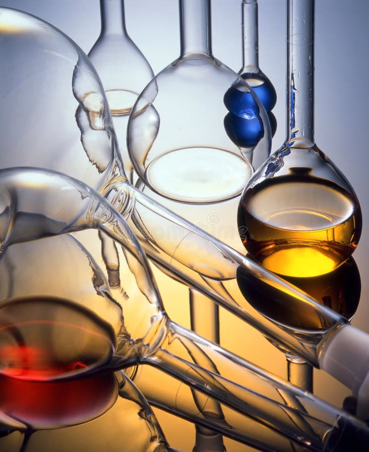 Chemist with glass retort stock image. Image of laboratory - 20997169