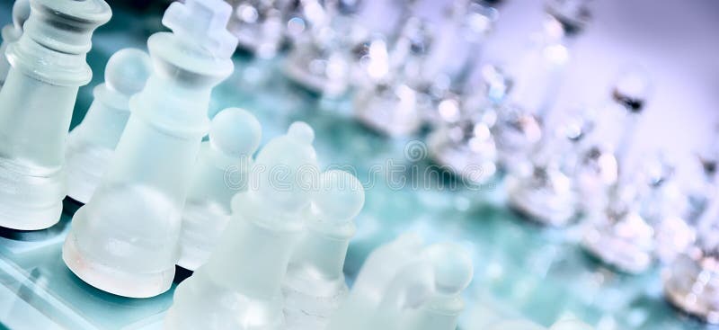 Chess stock image. Image of monochrome, glass, queen, blue - 1381063