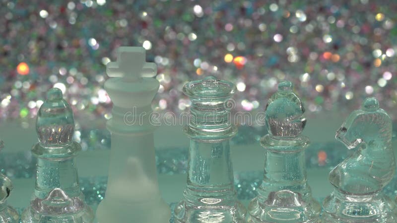 Glass Chess Pieces with Background Stock Footage - Video of glass ...