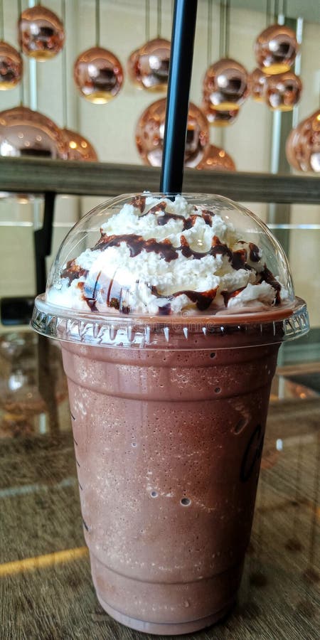 A Glass of Chocolate or Cocoa Frappe. Stock Photo - Image of refresh ...