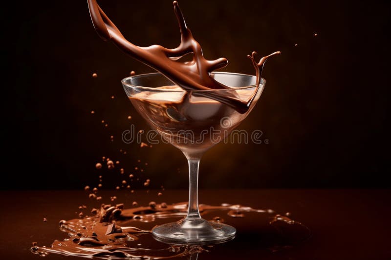 A Glass of Chocolate and a Splash of Chocolate World Chocolate Day AI ...
