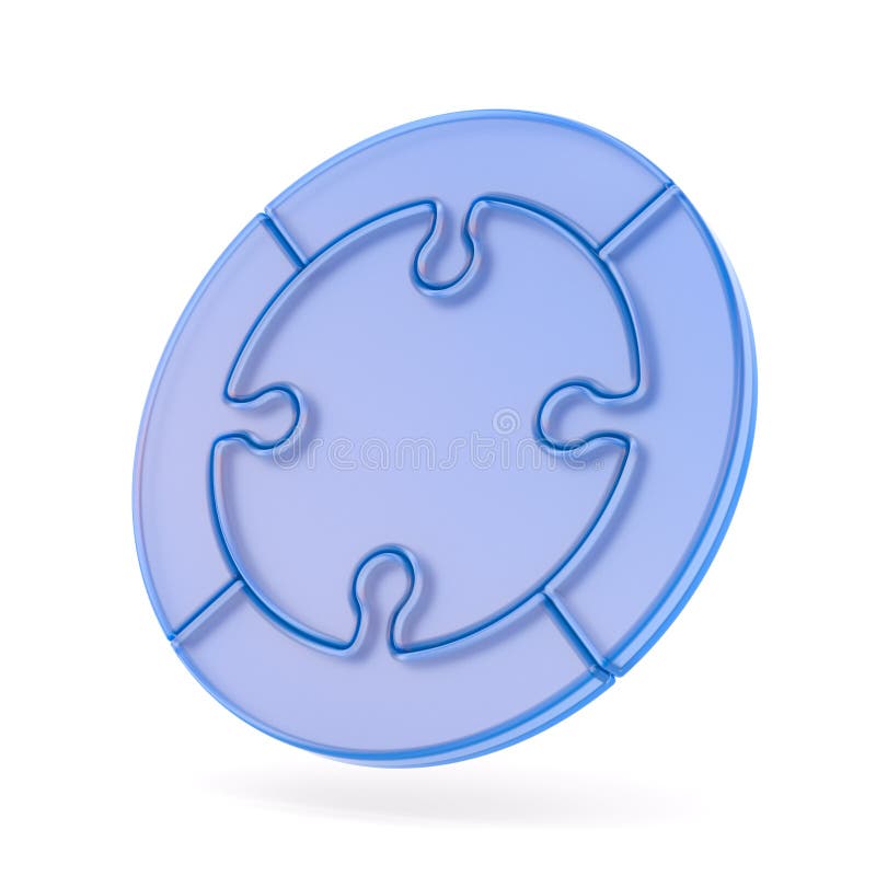 Glass Circle Puzzle on White Background. Isolated 3D Illustration Stock ...