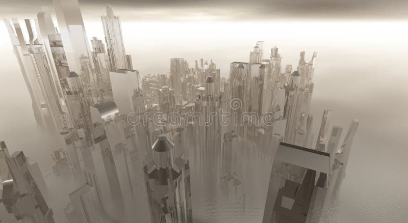 Glass city stock illustration. Illustration of shadow - 4199423