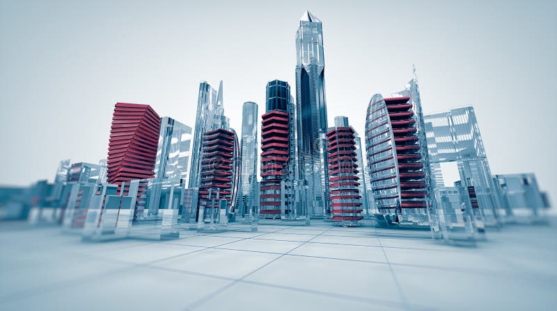 Glass city stock photo. Image of urban, modern, building - 67707476